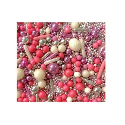 Sprinkle white-pink mix - sticks, pearls 50g - Liana